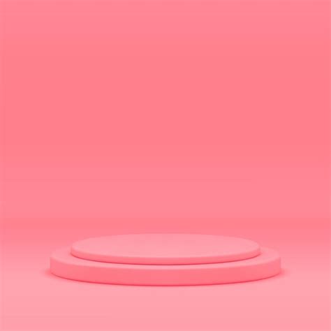 Escadas de cilindro de pedestal de palco arredondado pódio rosa pastel d vetor de fundo de