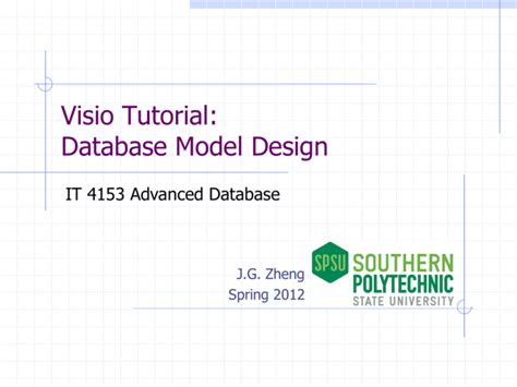 Visio Database Model Design Tutorial