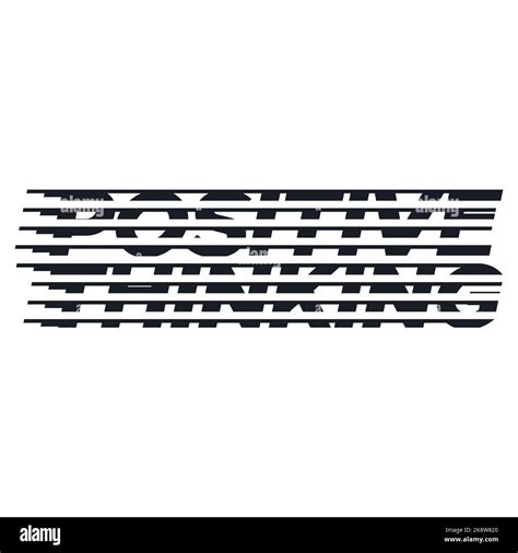 Positive Thinking Halftone Line Letter Typography Effect Design