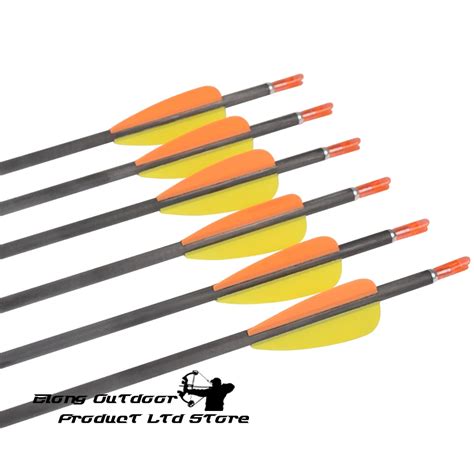 12Pcs 30 Pure Carbon Arrow ID4 2mm Spine300 600 Shooting Practice