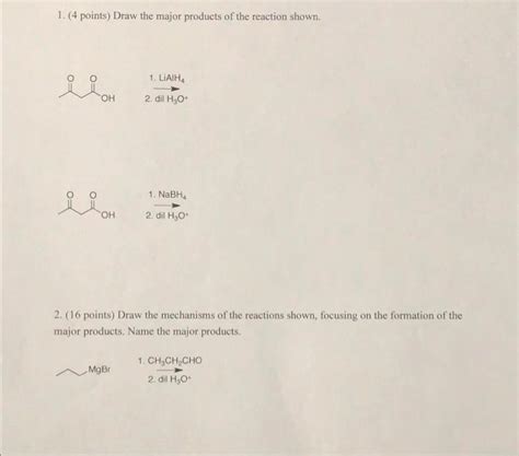 Solved 1.) Draw the major products of the reaction below 2.) | Chegg.com
