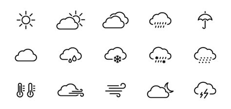 Premium Vector Weather Linear Icons Weather Forecast