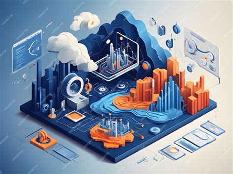 Premium Ai Image Isometric Data Visualization Illustration
