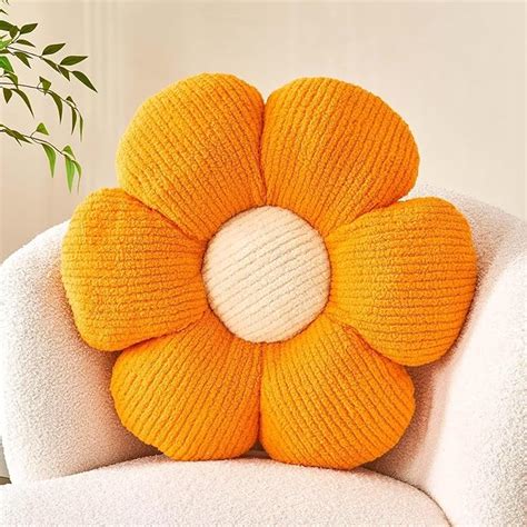 Kcvvcr Flower Throw Pillow Soft Orange 149 Flower Pillow