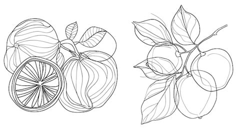 Premium Vector Continuous One Line Drawing Lemon Lime Fruits