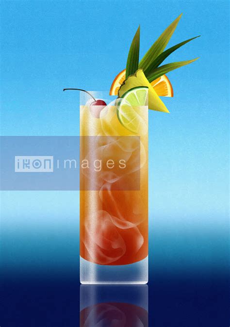 Stock Illustration Of Tropical Rum Punch Cocktail Drink Ikon Images