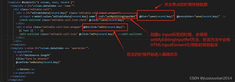 ant design vue的表格双击编辑功能（即双击开始编辑并自动获得焦点，失去焦点时完成编辑） antd双击表格单元格进行编辑 csdn博客