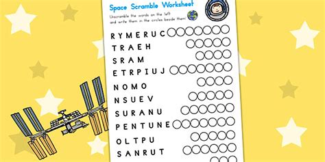 Space Scramble Worksheet Teacher Made Twinkl