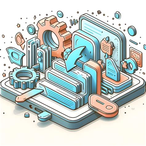 Customizable 3d Flat Icon Digital Transformation Illustration With Blank Area For Text Premium