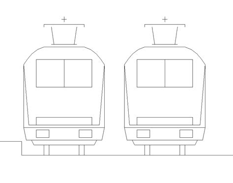 Train Elevation 2d View Layout Dwg File