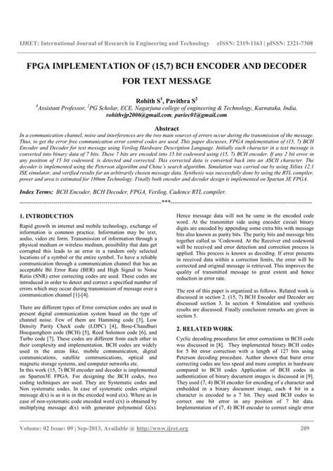Fpga Implementation Of Bch Encoder And Decoder Pdf