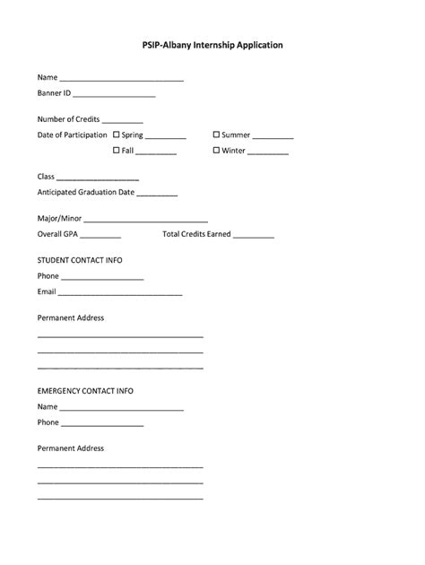 Fillable Online Internship Application Form Fax Email Print Pdffiller