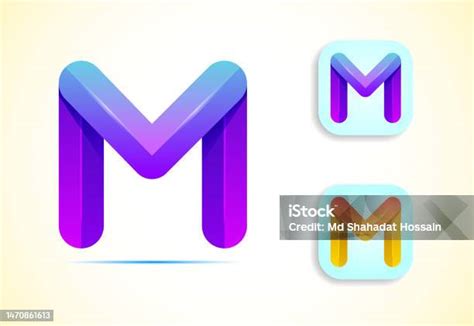 추상 종이 접기 편지 M 로고 디자인 서식 파일입니다 플랫 스타일 응용 프로그램 아이콘입니다 벡터 그림 개체 그룹에 대한 스톡
