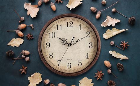 Bernhard Products Vintage Brown Wall Clock Silent Non