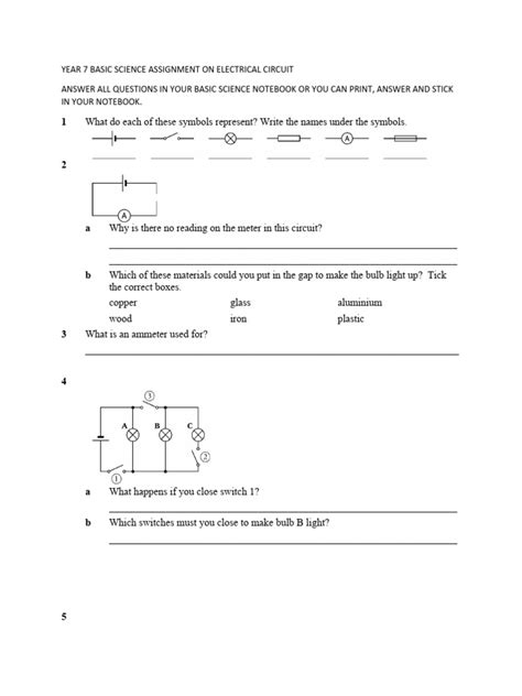 Electrical Circuit Question Pdf