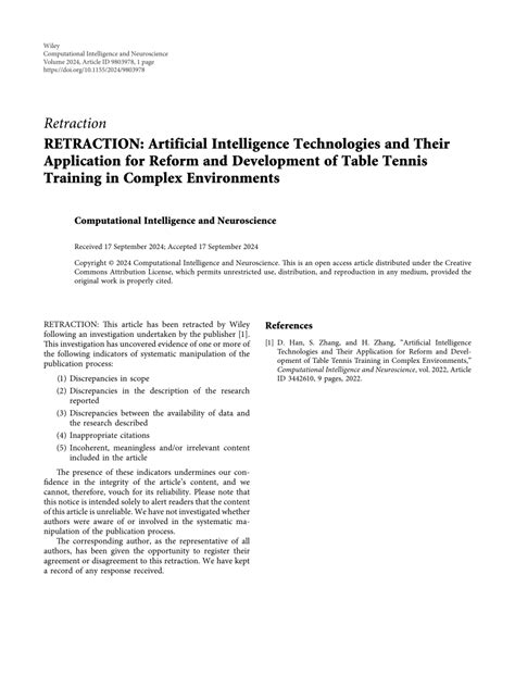 Pdf Retraction Artificial Intelligence Technologies And Their Application For Reform And