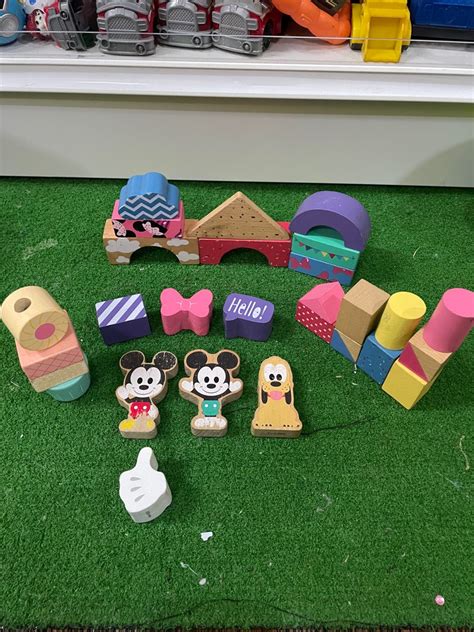 Wooden Mickey Mouse Block Hobbies And Toys Toys And Games On Carousell