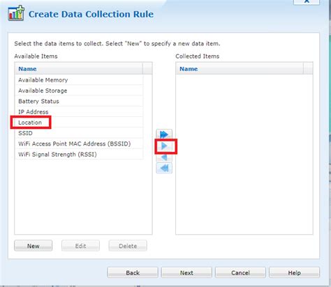 how to configure the data collection rule in soti mobicontrol