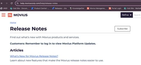How To Use Movius Release Notes Movius