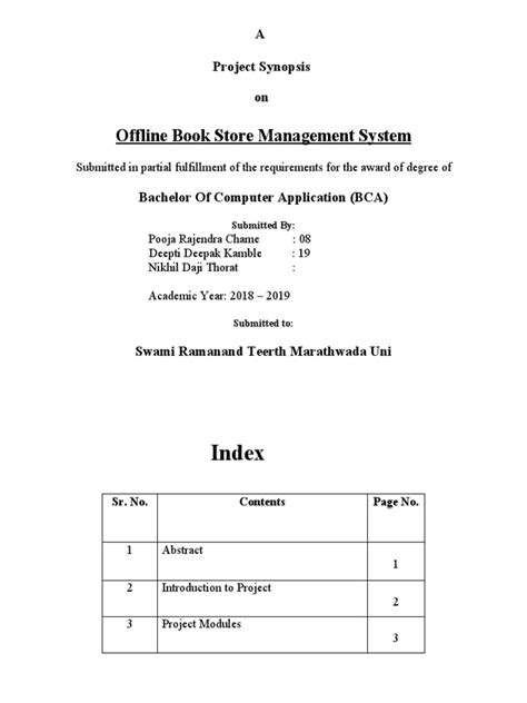 My Project Synopsis 1 Pdf Books Databases