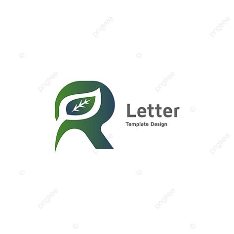 알파벳 R 템플릿 디자인 그라데이션 색상으로 잎 아이콘 맞춤형 전문 로고 디자인 폰트 Png 일러스트 및 벡터 에 대한