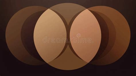 Three Overlapping Circles In Varying Shades Of Brown Create A Venn Diagram Effect Against A Dark