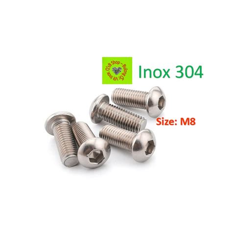 Bulong inox chìm cầu size M8 ốc lục giác chìm đầu bi inox 304