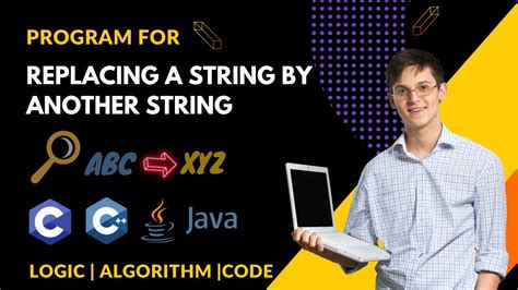 Program For Replacing A String By Another String Youtube