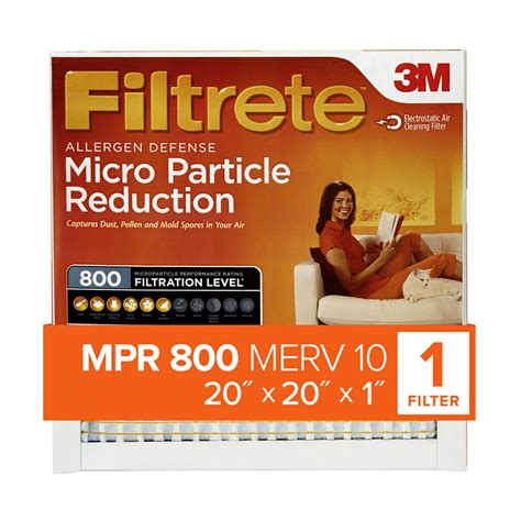 Filtrete 20x20x1 Air Filter Mpr 800 Merv 10 Micro Particle Reduction