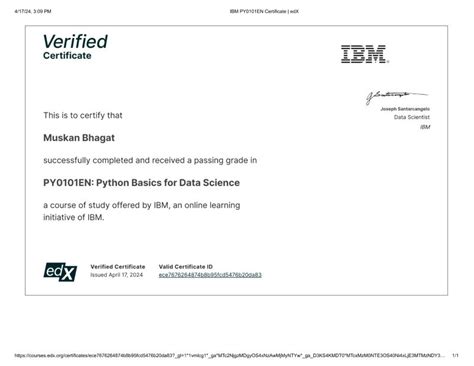 Python Datascience Excel Ibm Certificationcomplete Muskan Bhagat