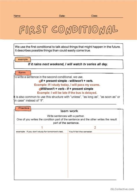 4 Conditional 1 First Conditional Creative Writing Prompt…