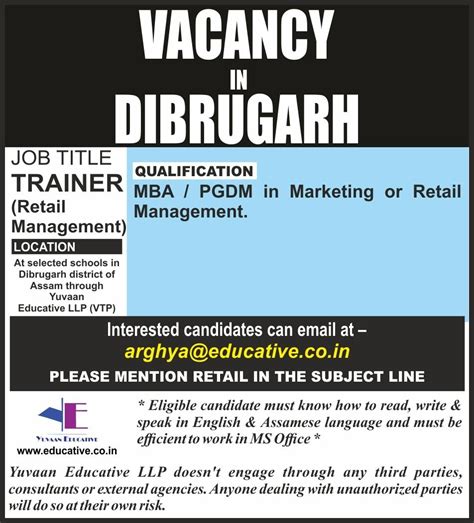 Arghya Nandy On Linkedin Vacancy Mbafreshers Marketing Dibrugarh