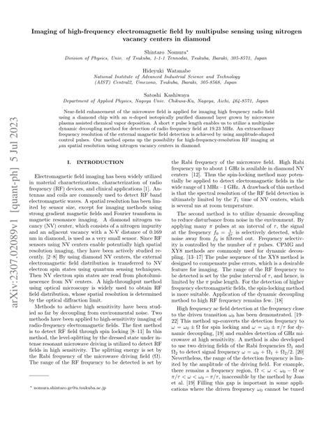 Pdf Imaging Of High Frequency Electromagnetic Field By Multipulse
