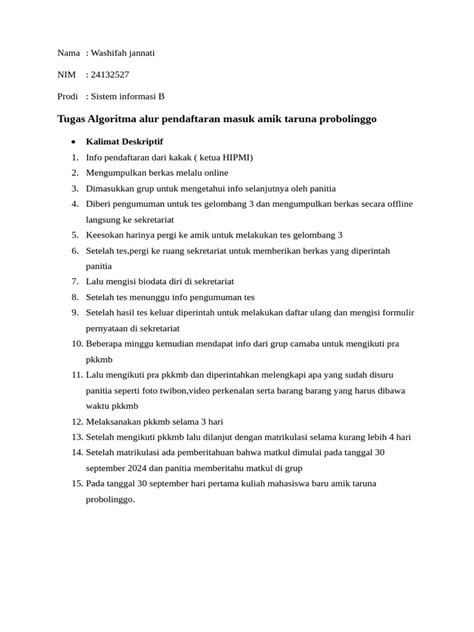Tugas Algoritma Alur Pendaftaran Anty Pdf