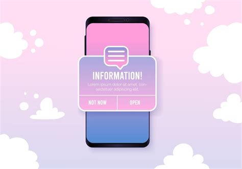 Premium Vector Notification Info Message Smartphone Warning Or Message Interface For Web