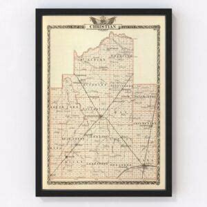Vintage Map Of Kane County Illinois 1860 By Ted S Vintage Art