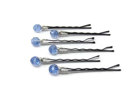 Blue Crystal Hair Pin Something Blue Bridal Hair Accessory Blue Crystal