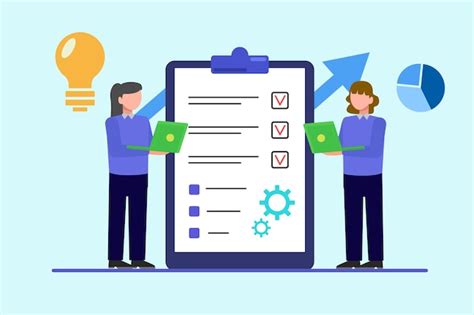 프로젝트 관리 개념 컬러 플래트 터 일러스트레이션 분리 프리미엄 벡터