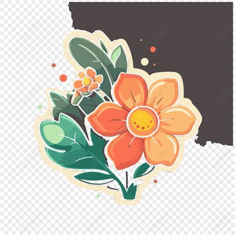 만화 일러스트 꽃 스티커 다운로드 클립 아트 벡터상표 Png 일러스트 무료 다운로드 Lovepik