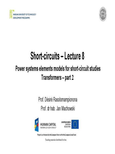 Short Circuits Lecture 8 Transformer Models Part Ii Pdf Transformer