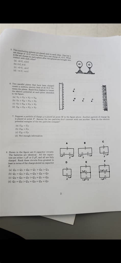 Solved 5 Two Conducting Spheres Are Placed Next To Each Chegg