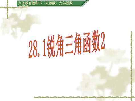 初中九年级数学 锐角三角函数 Word文档在线阅读与下载 无忧文档