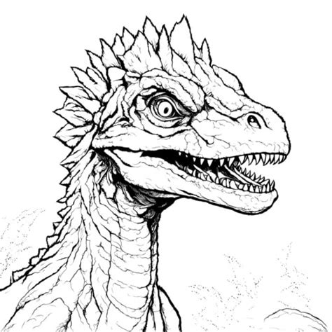 Download Detailed Dinosaur Head Coloring Page Coloring Pages Online