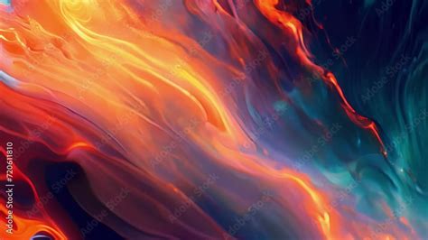 With Its Bold And Dynamic Portrayal Of Fiery Synth Waves This Abstract Imagery Incites A Sense
