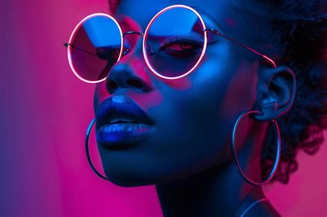 Fashion Beauty Portrait Of African American Woman Close Up Premium Ai