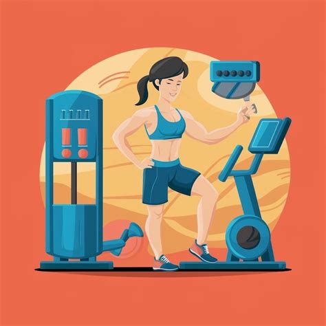 Fitness And Exercise Vectors Illustration Of Fitness Equipment And