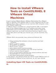 How To Install VMware Tools On CentOS VMware Virtual Machines Docx How To Install VMware