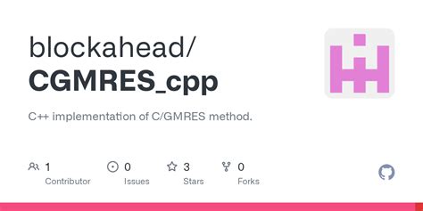 Github Blockaheadcgmrescpp C Implementation Of Cgmres Method