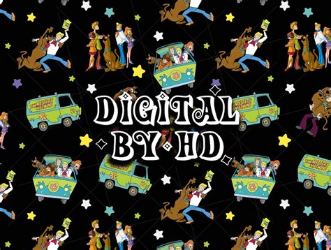 Scooby Doo Cartoon Seamless Pattern Instant Download Repeating File Etsy