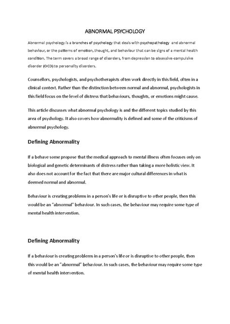 Abnormal Behaviour Abnormal Psychology Abnormal Psychology Is A Branches Of Psychology That Abnormal Behaviour Abnormal Psychology Abnormal Psychology Is A Branches Of Psychology That
